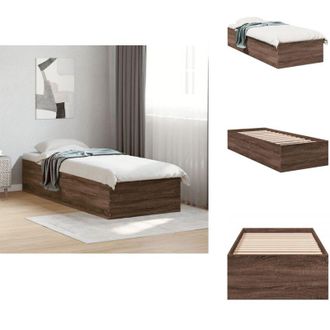 vidaXL Bettgestell Braun Eichen-Optik 90x190 cm Holzwerkstoff - Holzbettfassungen - Bettrahmen - Doppelbett - Einzelbett - Bettkasten