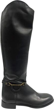 Borbonese Femme, Chaussures, Noir, Taille: 40 EU Bottine en cuir avec fermeture &eacute;clair lat&eacute;rale
