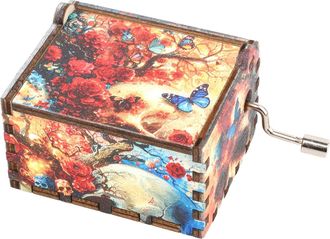 Generico Halloween-Spieluhr aus Holz, mit Gravur, Vintage-Musikbox aus Holz, Halloween-Melodienbox, exquisite Halloween-Heimdekoration