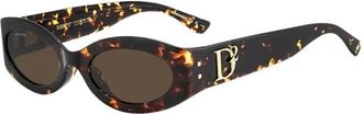 Dsquared2 Lunettes de soleil ovales - Femme - Accessoires - Brun - Taille: 54 MM