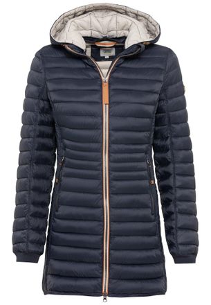 Camel Active Damen Lange Steppjacke mit Abnehmbarer Kapuze Navy, womenswear-38