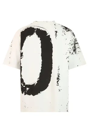 Maison Margiela Mens Short-Sleeve Cotton T-Shirt Off White T-Shirts And Polos