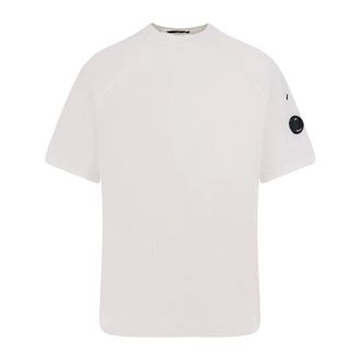 C.P. Company C.p. Company, Homme, Tops, Blanc, Taille: S T-Shirt Logo Col Rond
