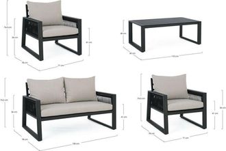 BIZZOTTO Captiva Garten-Lounge-Set in Anthrazit