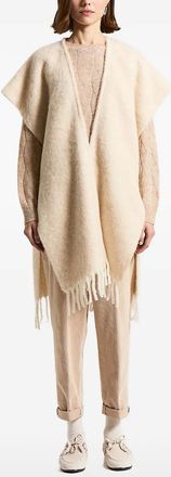 PESERICO cape brodée de sequins à franges - Tons neutres