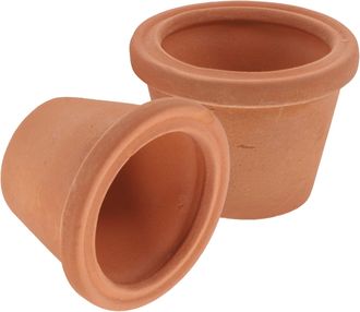 Happyyami Kleiner Keramik Blumentöpfe Terrakotta 2 Stück Für Sukkulenten Puppenhaus Gartendeko Kleiner Pflanztopf Rot Atmungsaktiv Platzsparend Für Schreibtisch