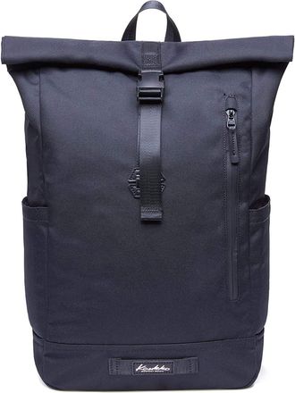 KAUKKO RollTop Rucksack Schicker und Stylish Backpack für Schule, Uni, Beruf und Reise mit Laptopfach & Anti Diebstahl für den täglichen Gebrauch, Schwarz