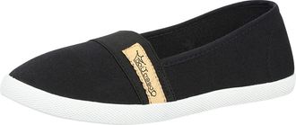 Elara Damen Ballerina Flache Bequeme Slipper Chunkyrayan BD1412 Schwarz-36