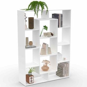 IDMarket Etag&egrave;re biblioth&egrave;que Colette avec 11 Compartiments Blanc 143 cm