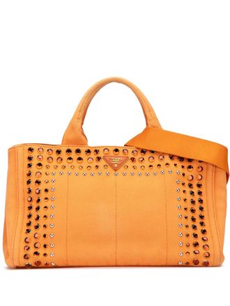 Prada petit sac à bandoulière Canapa Bijoux en toile (2010-2025) - Orange