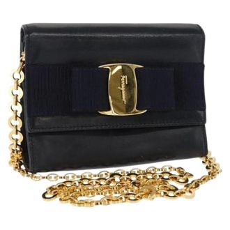 Ferragamo Mini Sac Bandouli&egrave;re en Cuir Pre-owned - Femme - Pre-owned - Bleu - Taille: ONE Size