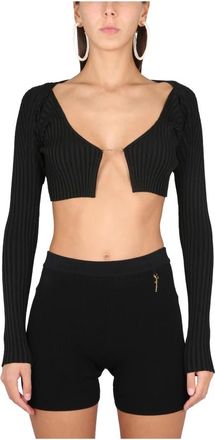 Jacquemus Femme, Pulls, Noir, Taille: 38 FR La Maille Pralu Gilet Court