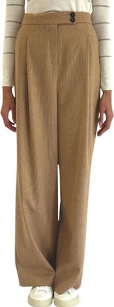 Eleventy Femme, Pantalons, Beige, Taille: 36 FR Pantalon large droit taille haute