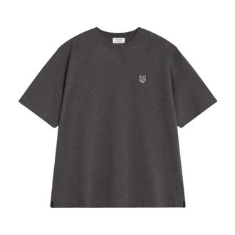 Maison Kitsun&eacute; Homme, Tops, Gris, Taille: XL Fox Head Oversize Tee Shirt