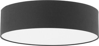 Beliani Plafonnier Lampe Suspension Noire Ronde en Tissu Coton Design Moderne et Élégant pour Salon ou Salle à Manger Contemporaine et Classique Beliani