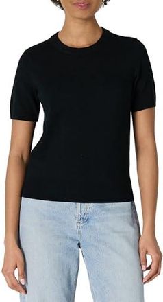 Amazon Essentials Chandail à Manches Courtes pour Femme, Coupe Classique, Noir, Taille XL