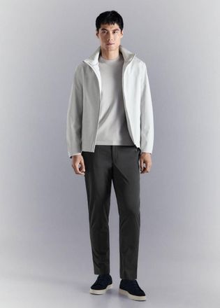 Mango Blouson r&eacute;sistant &agrave; leau capuche amovible gris glac&eacute; - Homme - XXL - MANGO MAN