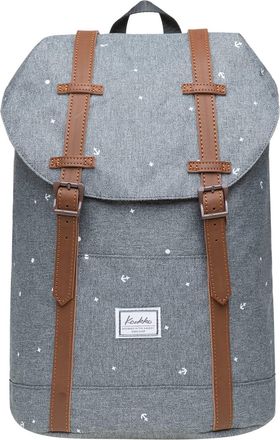 KAUKKO Rucksack Damen Herren Schön und Praktisch Daypack für Schule, Uni, Beruf und Freizeit mit 10 Laptopfach Tasche für den Alltag 12L, Grau