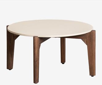 Sklum Sklum - Table basse ronde en ciment et bois dacacia Xajul &Oslash;65 cm
