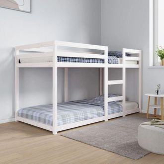 vidaXL Lit superpos&eacute; Blanc 90x190 cm Bois de pin massif Vidaxl