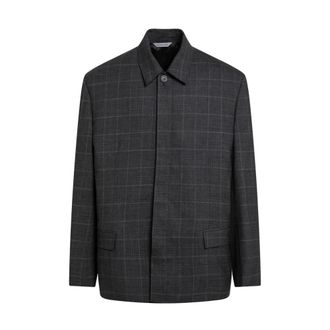 Balenciaga Gewaschenes Hemdjacke - - Jackets - Herren - Grau - M