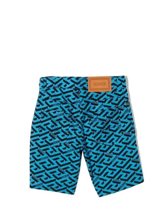 Versace Logo-Printed Cotton Shorts - Multicolor