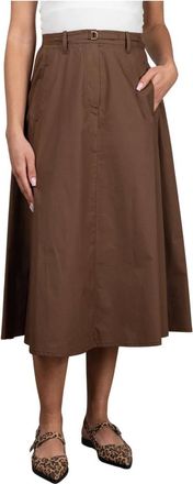 Seventy Femme, Jupes, Brun, Taille: 42 FR Jupe midi droite &agrave; boutons