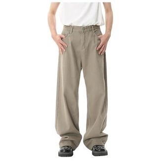 Generic Jean Homme Jeans Homme Pantalon en Jean Ample Coupe Droite Stretch Rel&acirc;ch&eacute;e - Confort &Eacute;lastique pour Hommes Actifs Au Quotidien