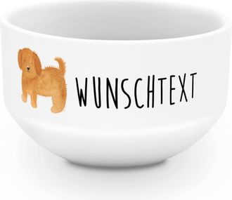 Mr. & Mrs. Panda M&uuml;slischale Hund Flauschig - Personalisierte Geschenke, Hunde, M&uuml;slisch&uuml;ssel, Sch&uuml;ssel Personalisieren, Spr&uuml;che, Hundeliebe, Niedlich, Suppensch&uuml;ssel,