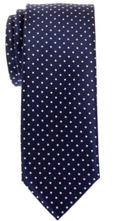 Retreez Cravate tiss&eacute;e &eacute;troite pour homme de qualit&eacute; sup&eacute;rieure Motif &agrave; pois 5 cm, Bleu marine avec pois blancs, taille unique