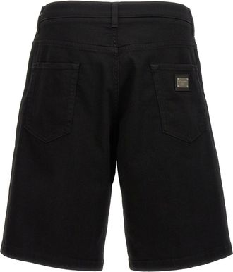 Dolce & Gabbana Stretch Denim Bermuda Shorts - Black