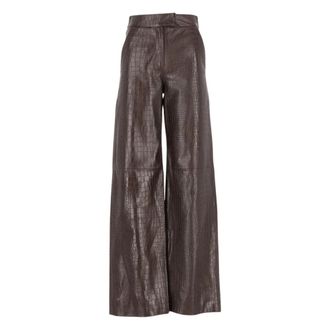 Federica Tosi Leather Hosen - - Trousers - Damen - Braun - S