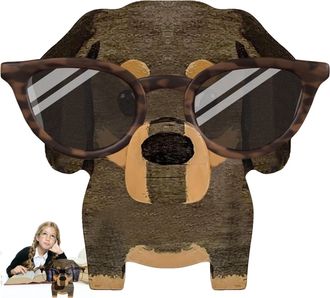 Generic Animal Glasses Stand - Wooden Sunglasses Stand, Wooden Dog Glasses Holder | Wooden Animal Eyeglass Holder | Cute Wooden Sausage Dog German Shepherd Or