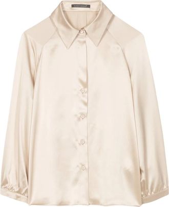 Luisa Cerano Femme, Blouses et Chemises, Beige, Taille: 44 FR Blouse en soie