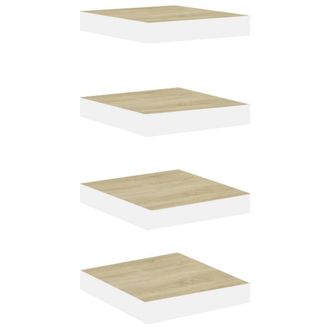 Generic Schwebendes Wandregal, 4 Stück, MDF, Hochglanz-Weiß, Schwebendes Regal, 23/40/50/60/80/90/120 cm, Wandregal für Wohnzimmer/Arbeitszimmer/Bad/Küche (23
