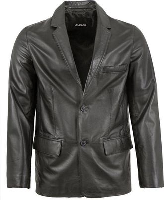 Maddox Lederjacke Maddox - Herren Lederjacke Lammnappa Sakko schwarz
