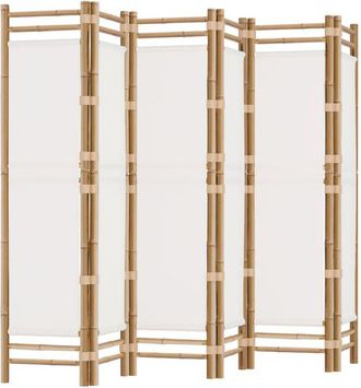 vidaXL Cloison de séparation pliante 6 panneaux 240 cm Bambou et toile
