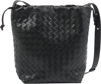 Bottega Veneta Femme, Sacs, Noir, Taille: ONE Size Intrecciato Biblioteca Bucket Bag