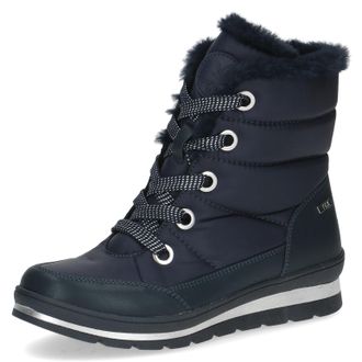 Caprice Damen Winterstiefel ohne Absatz Vegan Wasserabweisend, Blau (Ocean Comb), 40.5 EU