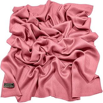CJ Apparel Rose Corail Echarpe de Pashmina en Châle Solide Couleur Unie Conception Wrap Étole