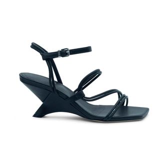 Vic Matié Femme, Chaussures, Noir, Taille: 40 EU Sandale ouverte asymétrique noire en forme de cygne