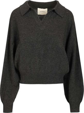 Lisa Yang Loose-fit Kaschmir Polo Shirt - - Knitwear - Damen - Grau - M