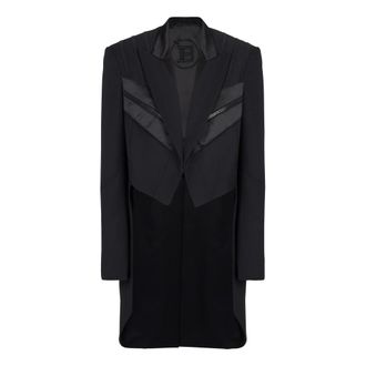 Balmain Homme, Vestes, Noir, Taille: L Blazer avec -de-pie en satin