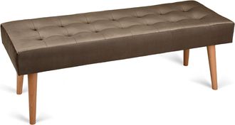 MG Design Polsterbank 45 &times; 120 cm in Beige - stabiles Holzgestell, weich gepolstert, samtig-weiche Oberfl&auml;che mit dezentem Schimmer, pflegeleicht - f&uuml;r Wohnzimm