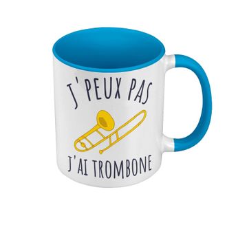 Fabulous Tasse, Farbe Premium-Qualität, Blau - JPeux Pas Jai Posaune Musik Orchester, Kupfer, Jazz - Tasse mit Henkel und farbigem Innenfutter