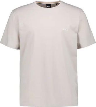 HUGO BOSS Herren T-Shirt beige Jersey-Baumwolle unifarben