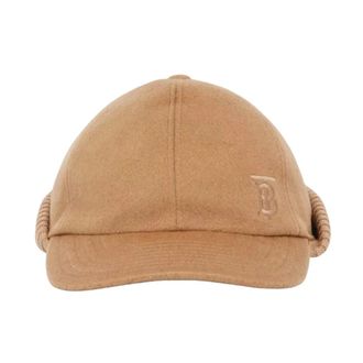 Burberry Homme, Accessoires, Brun, Taille: S Casquette Beige en Cachemire avec Visi&egrave;re