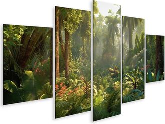 Islandburner Prime Bild auf Leinwand Landschaft Wild Gr&uuml;ner Dschungel Panorama Tiefer Tropischer Wald S Bilder Wandbilder Poster