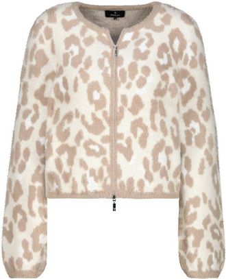 Monari Fleecejacke Sweatjacke Leopardenmuster