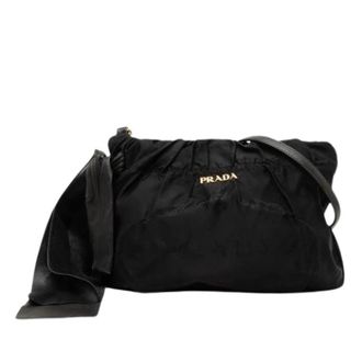 Prada Pre-owned Nylon Bow Crossbody Bag - - Pre-owned - Damen - Schwarzk - ONE SIZE